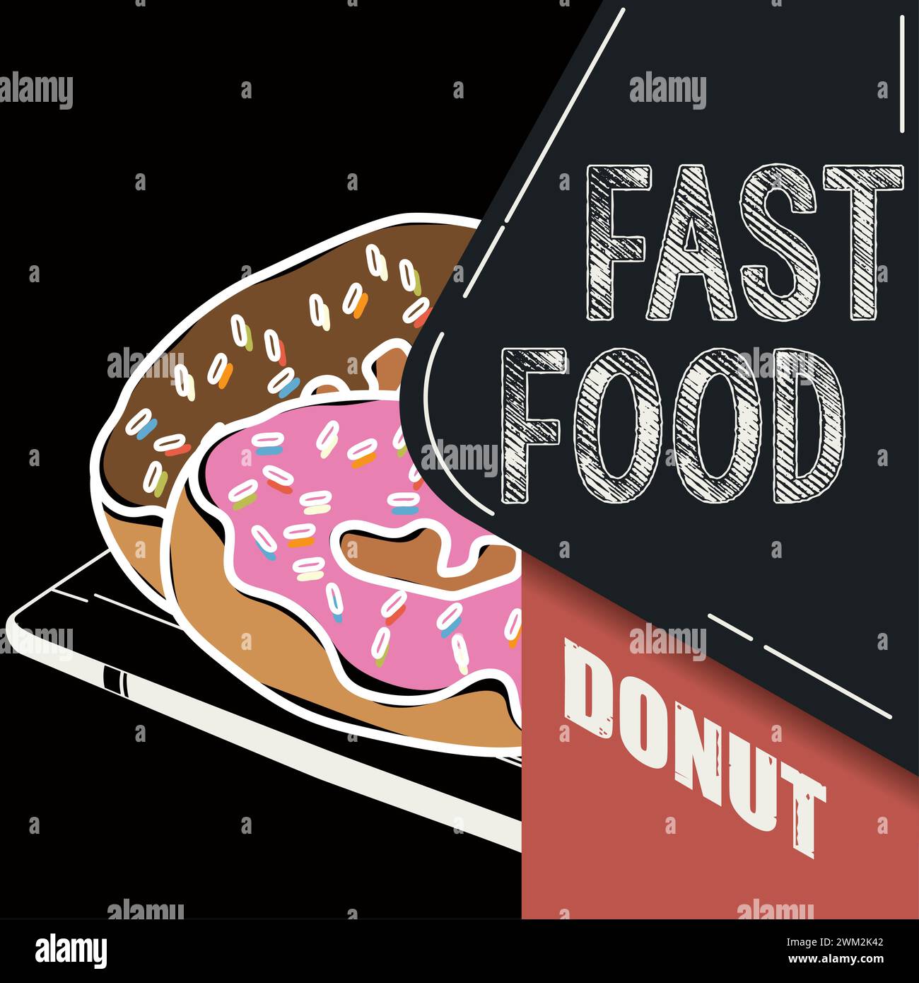 Isolated donut retro fast food hi-res stock photography and images - Alamy