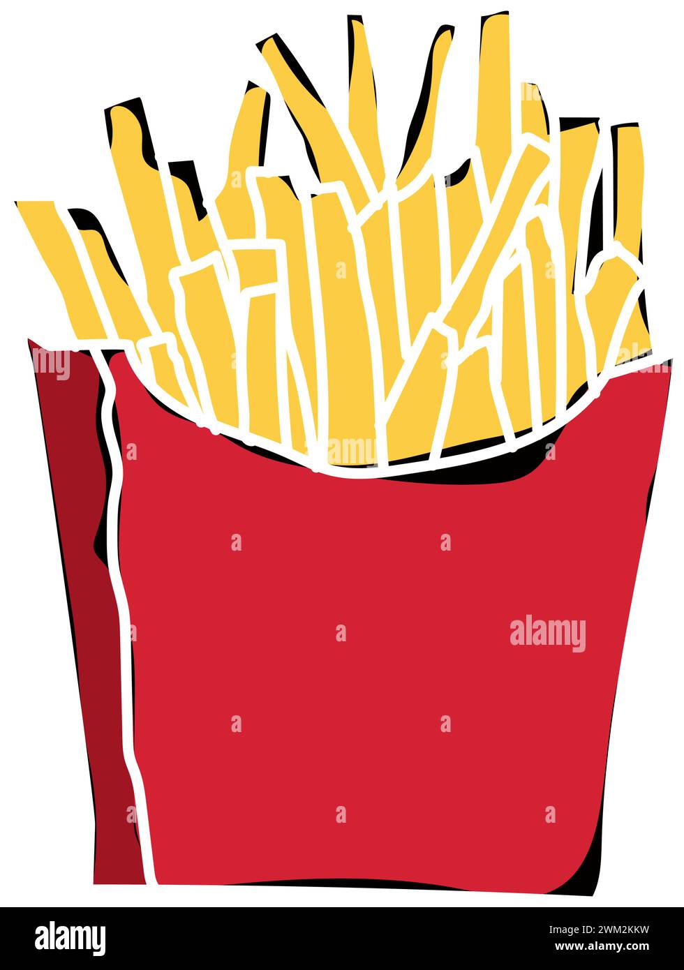 Colored french fries retro sketch Vector Stock Vector Image & Art - Alamy