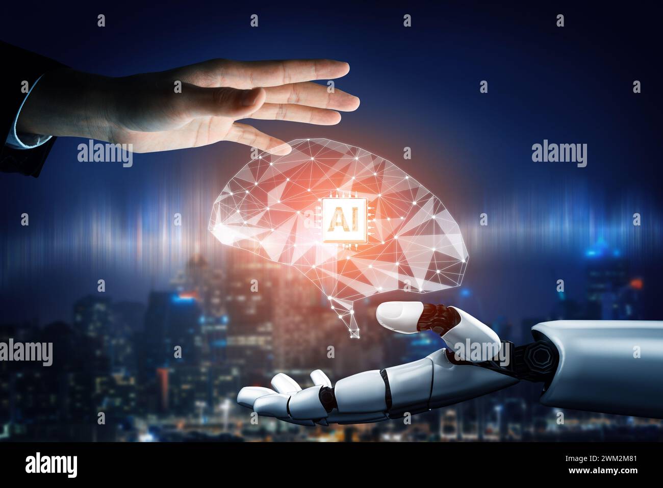 XAI 3D Rendering futuristic robot technology development, artificial intelligence AI, and ...