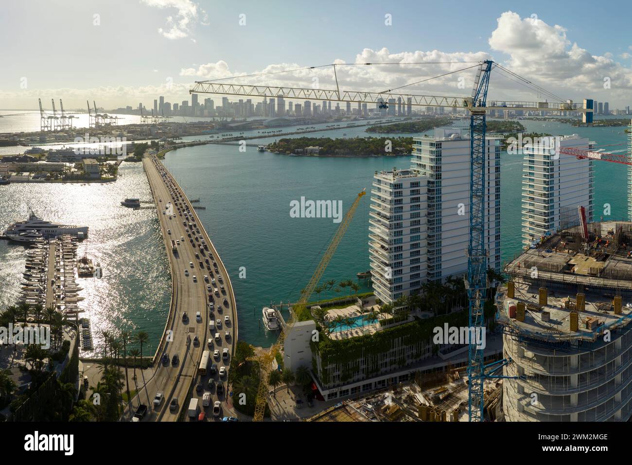 New construction site of developing residense in american urban area ...