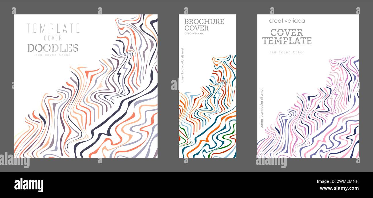 A polyline. A set of colored cover pages for a book, a catalog magazine ...