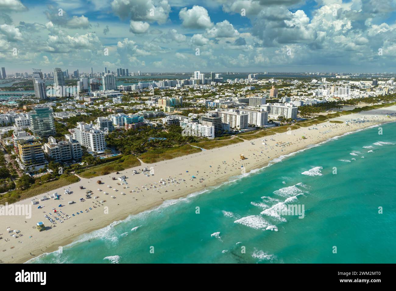 Panoramic view of Miami Beach urban landscape. South Beach high ...