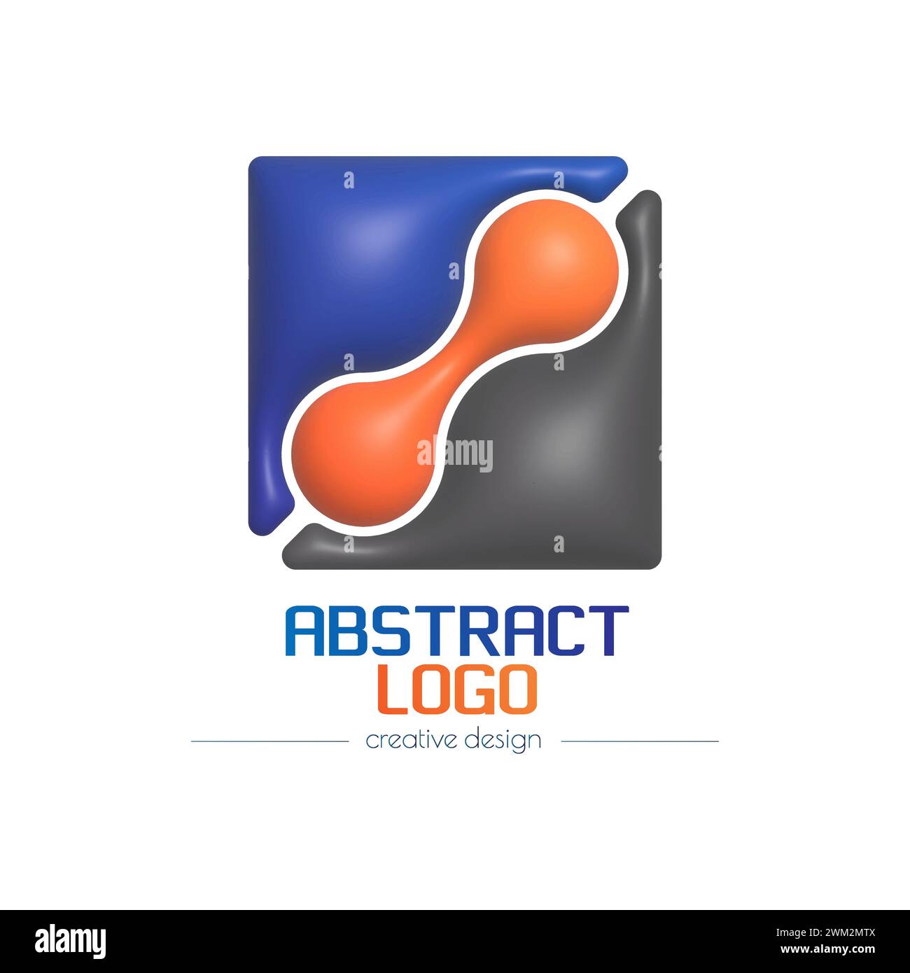Abstract 3d logo. A template for a brand, ID, sticker, sticker, or pictogram. Social network ...