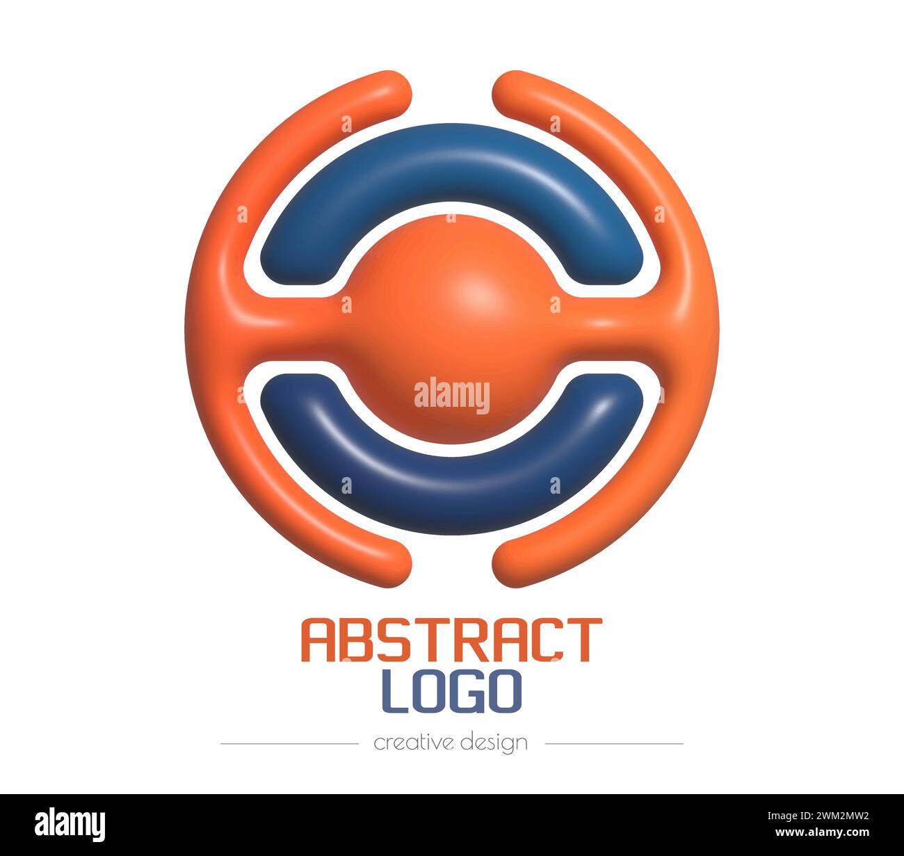 Abstract 3d logo. A template for a brand, ID, sticker, sticker, or ...