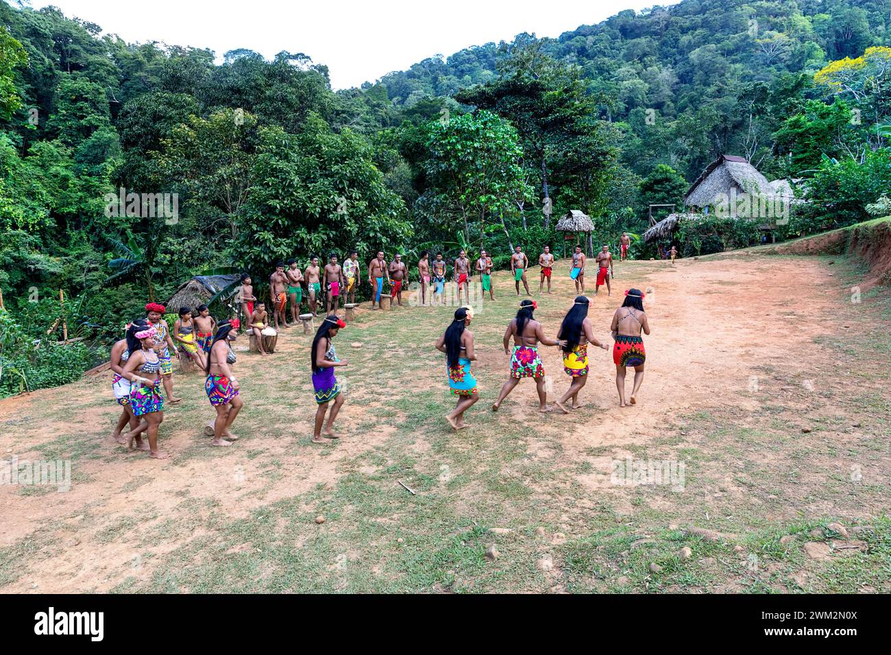 Women From Embera Triba In Traditional Clothes A Village In The