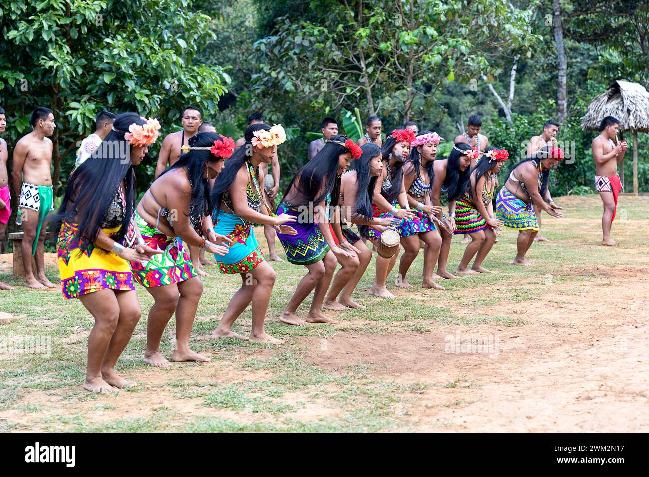 Women From Embera Triba In A Traditional Village In The Tropical