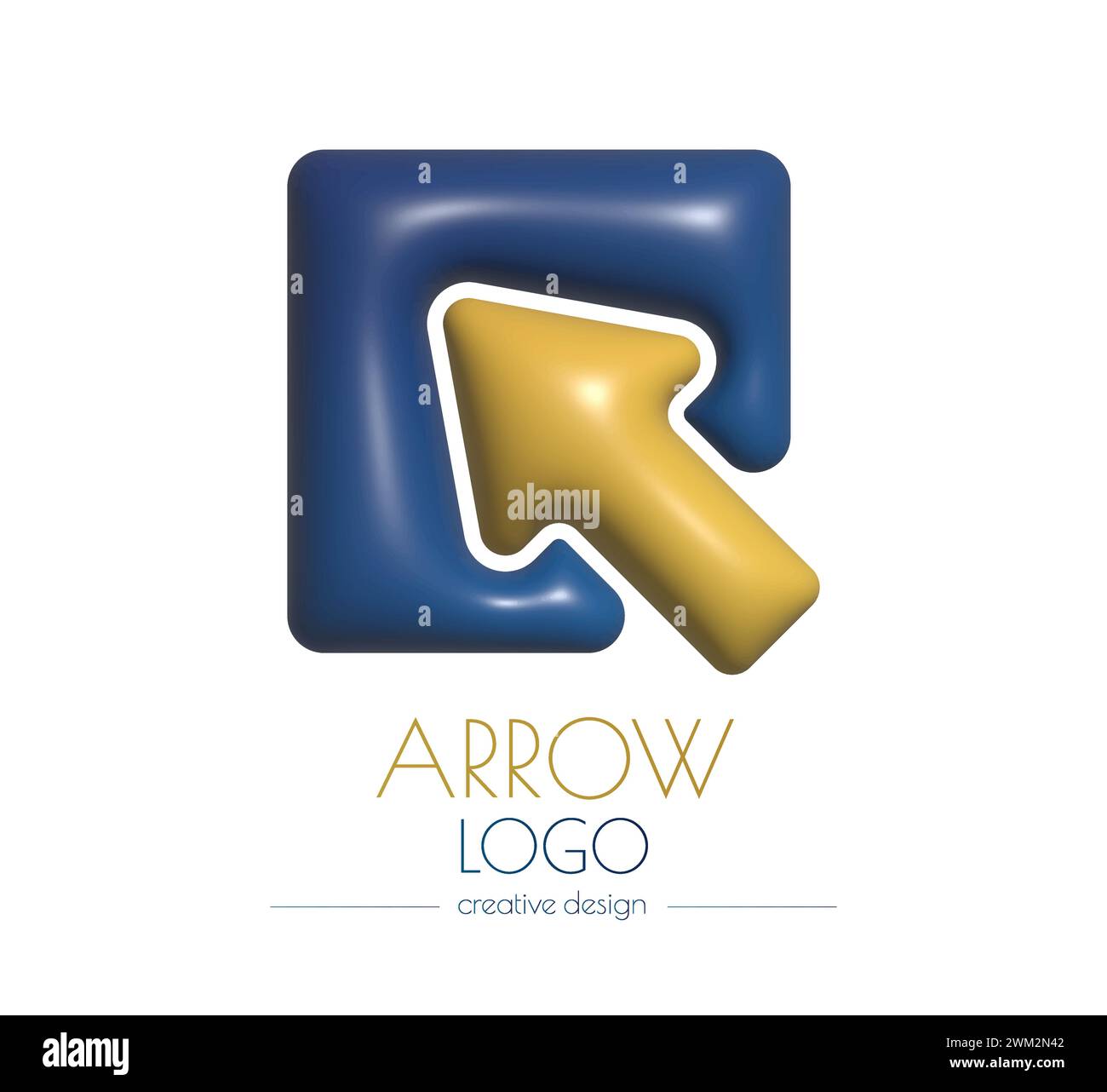 3d arrow logo. A template for a brand, ID, sticker, sticker, or ...