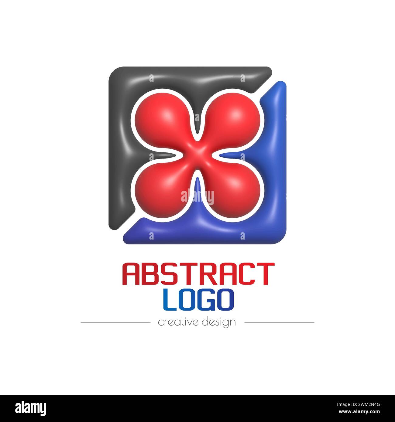 Abstract 3d logo. A template for a brand, ID, sticker, sticker, or pictogram. Social network ...
