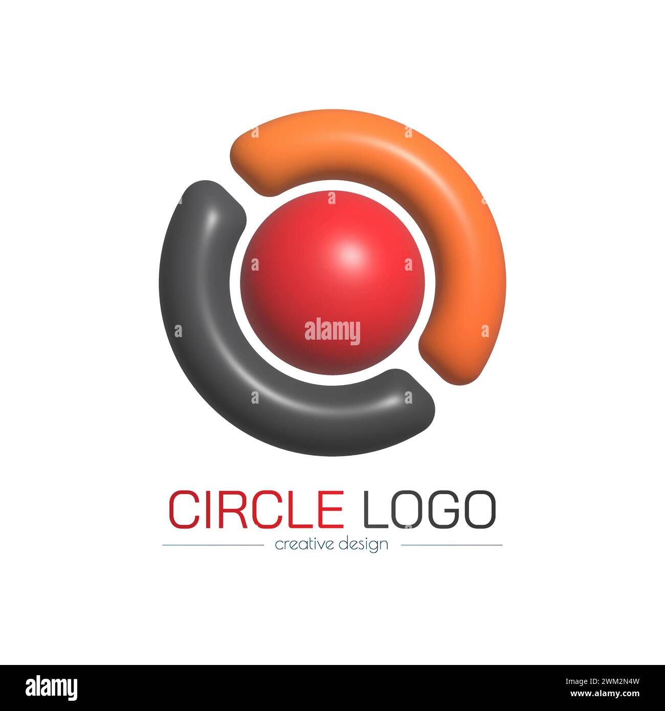 3d circle logo. A template for a brand, ID, sticker, sticker, or ...