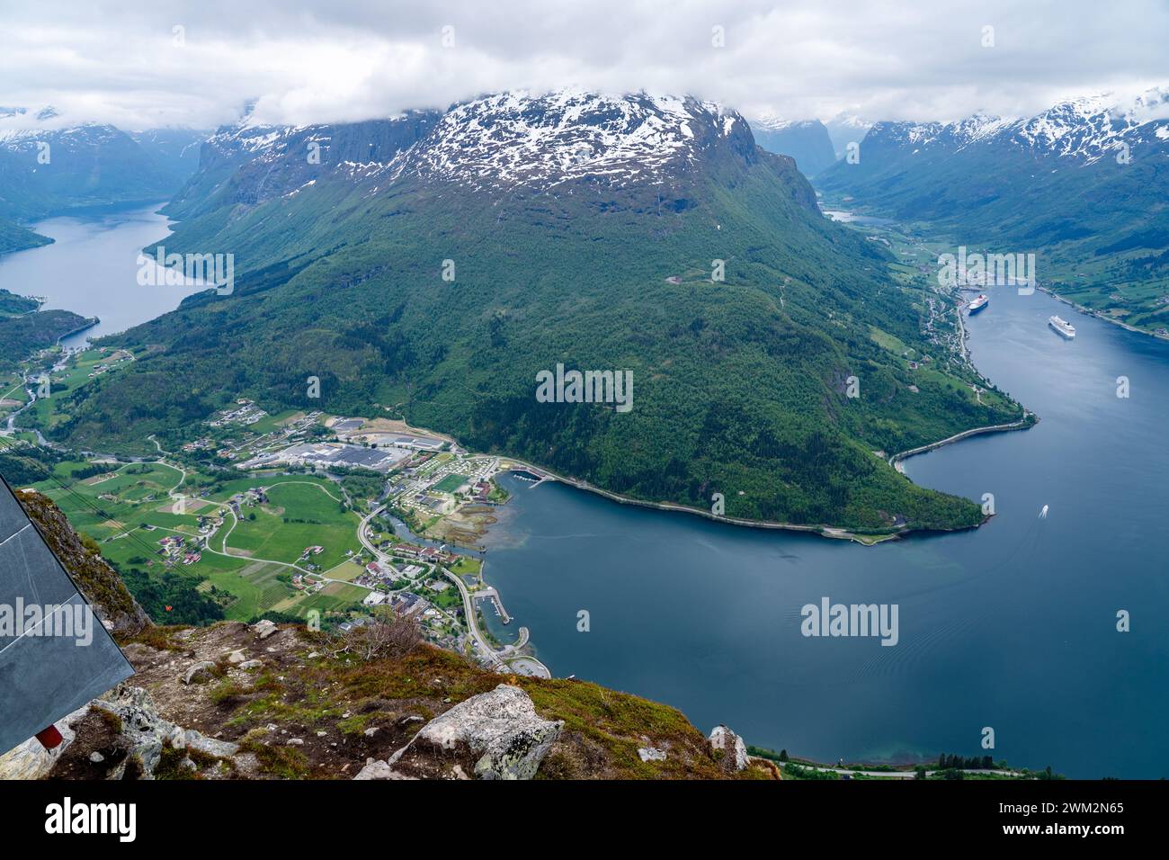 Scenic views from the top of Loen Skylift of Nordfjord and Olden ...