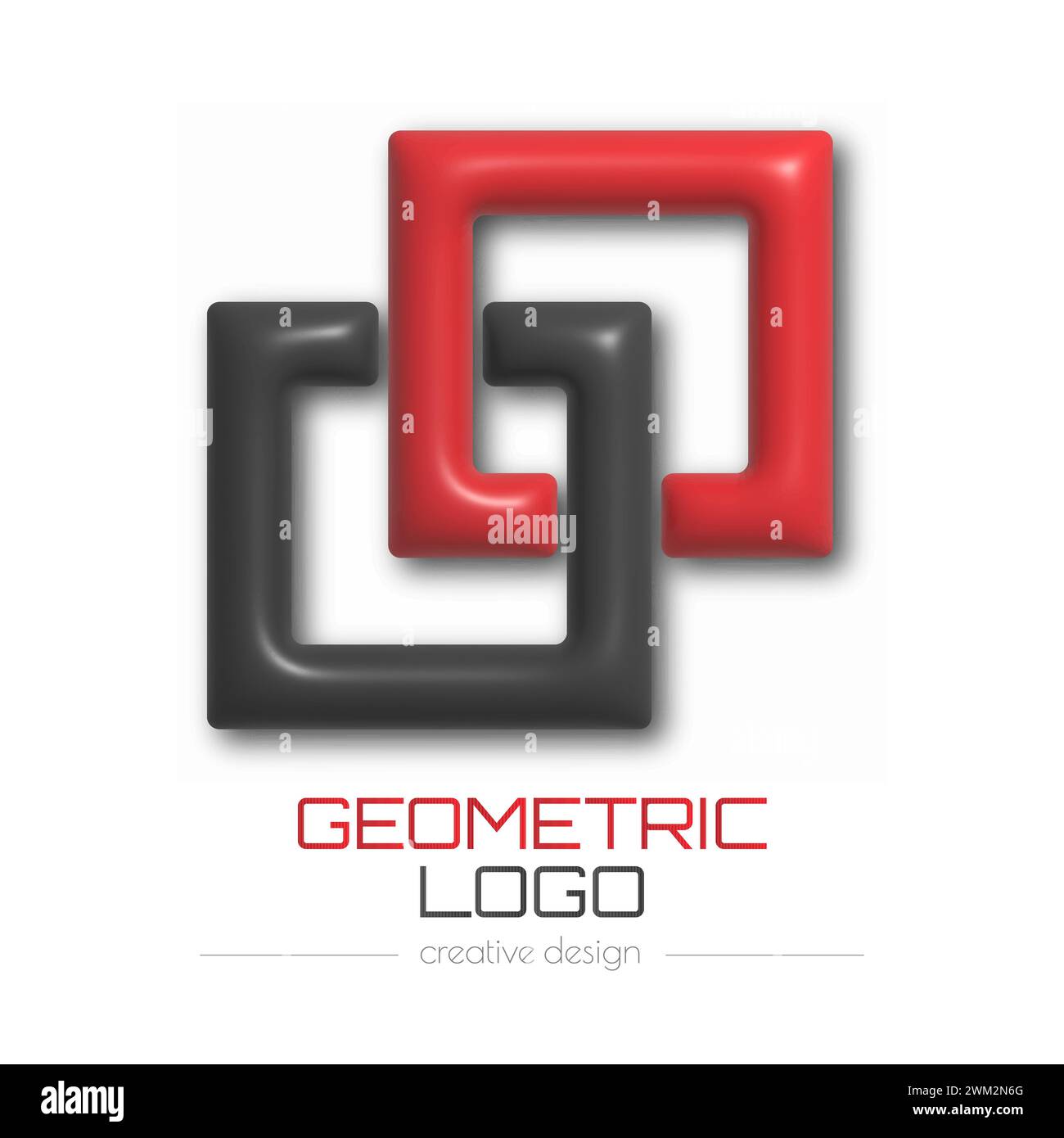 3d geometric logo. A template for a brand, sticker, sticker, or ...