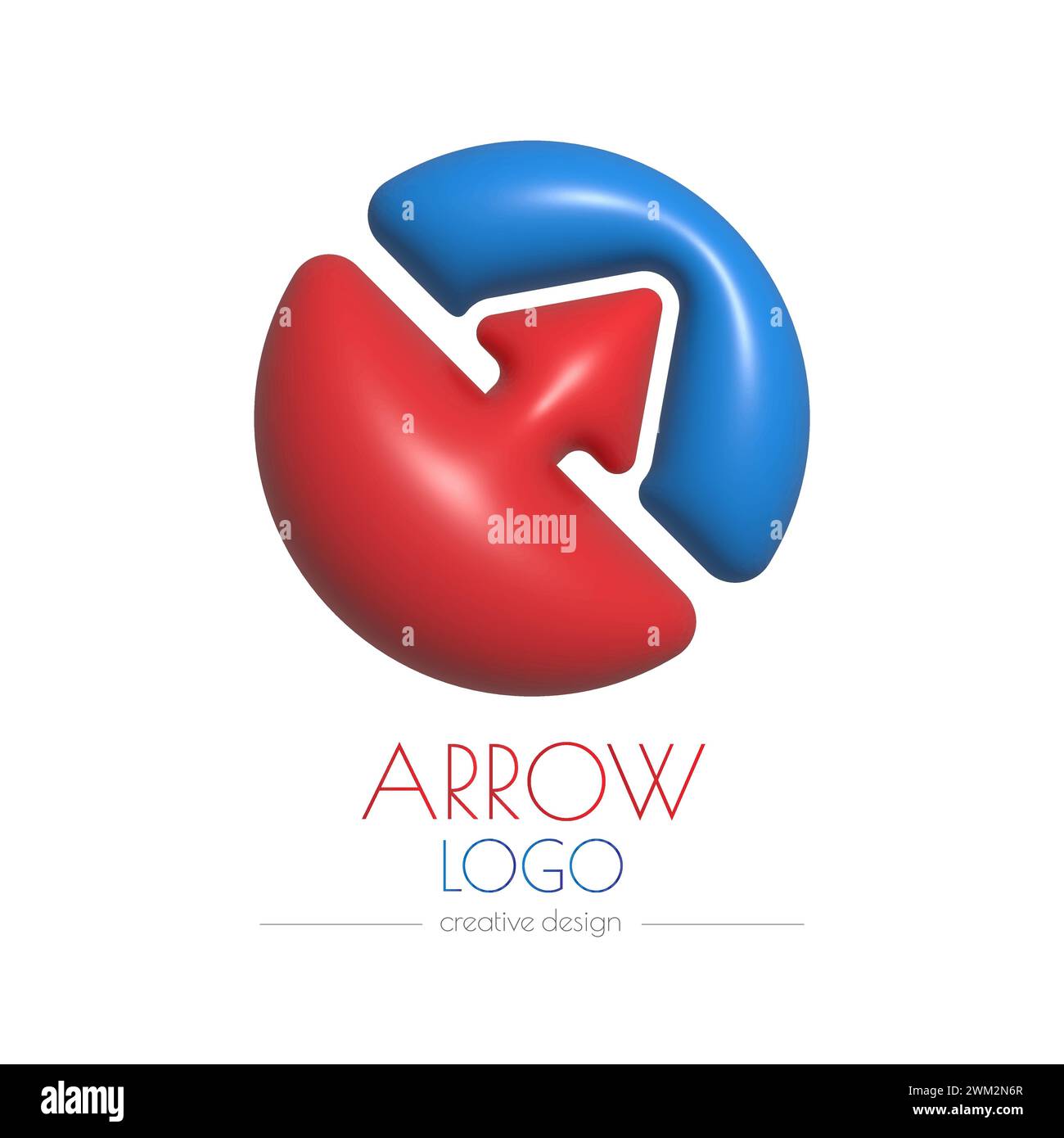 3d arrow logo. A template for a brand, ID, sticker, sticker, or ...