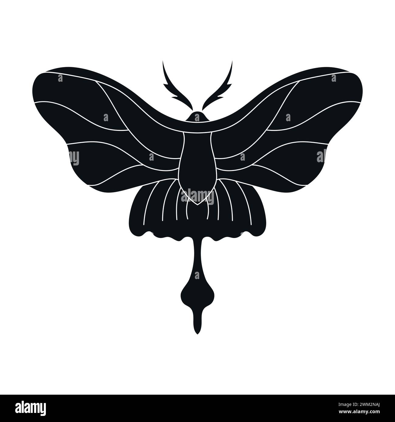 Hand drawn butterfly silhouette. Vector illustration Stock Vector Image ...