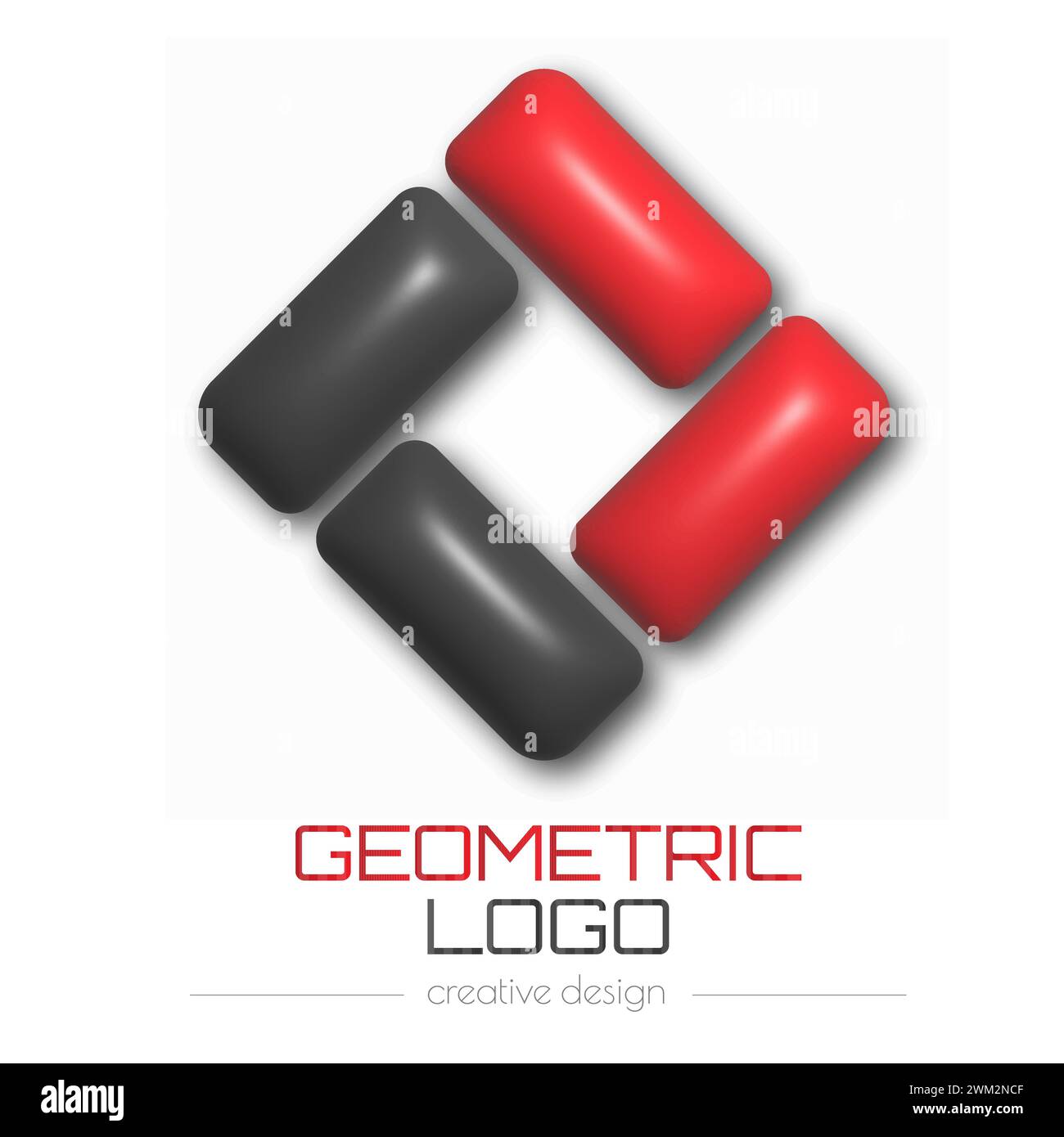 3d geometric logo. A template for a brand, sticker, sticker, or ...