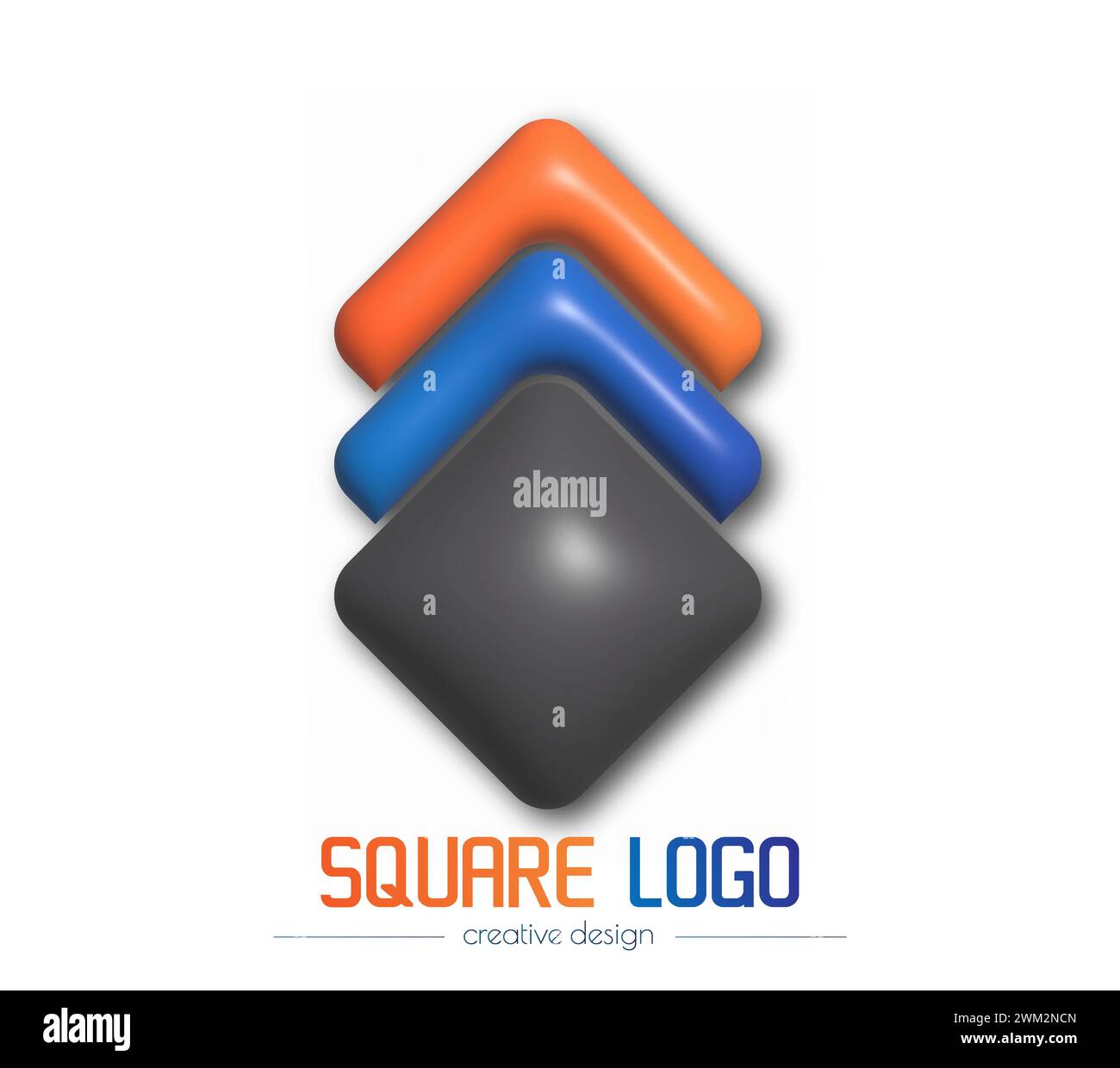 The 3D logo of the square. A template for a brand, sticker, sticker, or ...