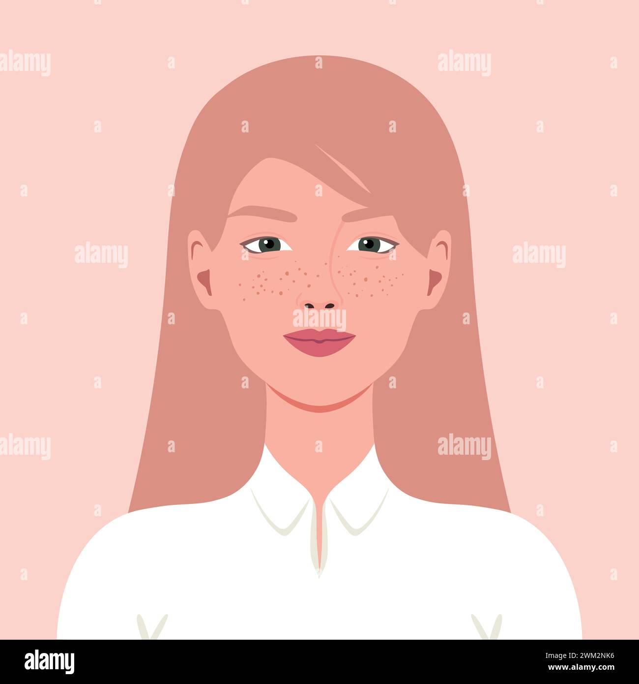 Beautiful model smiling long hair Stock Vector Images - Alamy