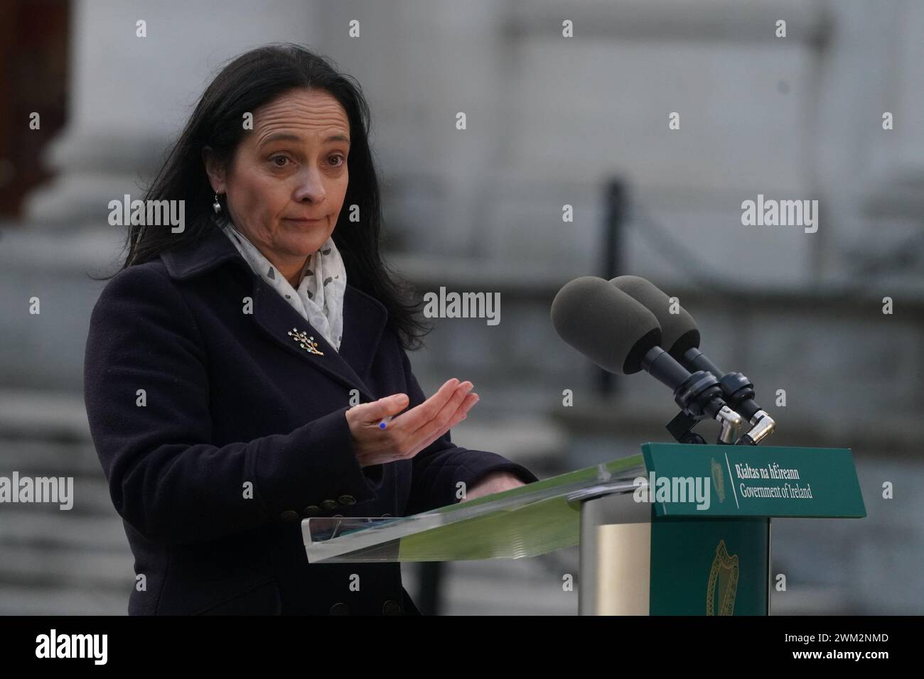 Media Minister Catherine Martin speaks during a press conference at the ...
