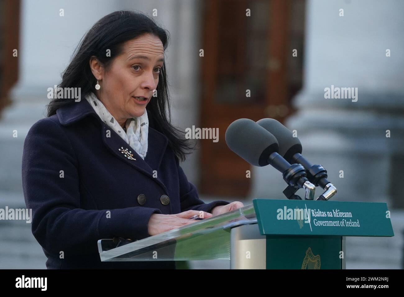 Media Minister Catherine Martin speaks during a press conference at the ...