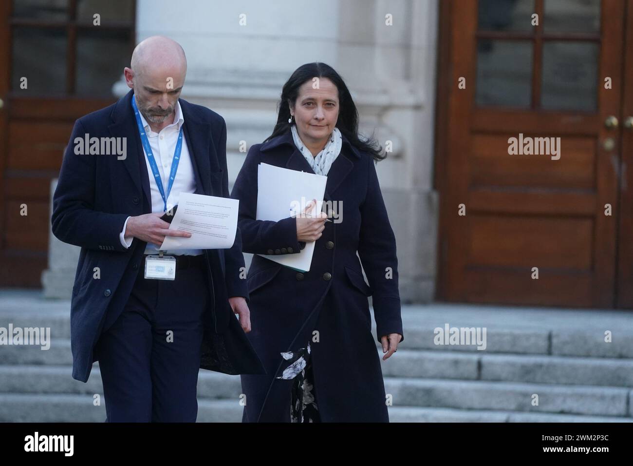 Media Minister Catherine Martin arrives to speak at a press conference ...