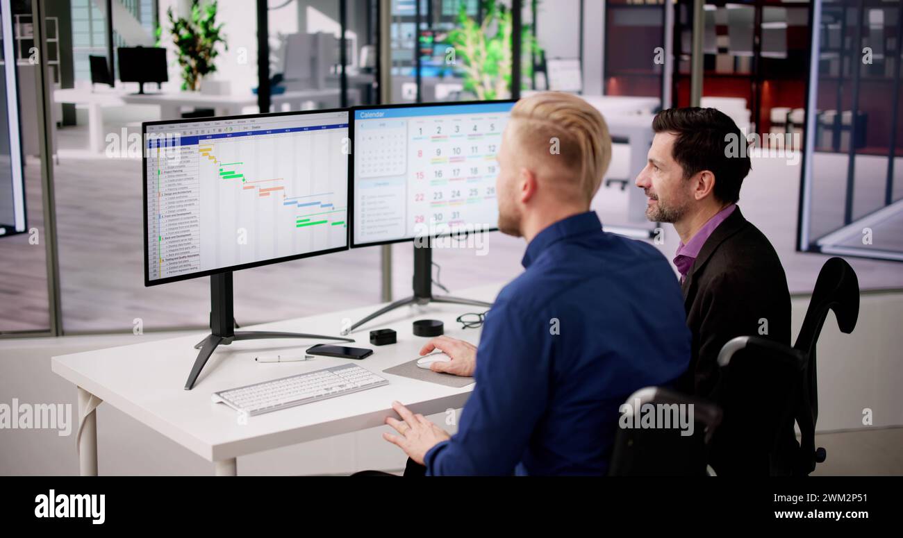 Employees Staff Schedule And Time Reports Or Computer In Cloud Stock ...