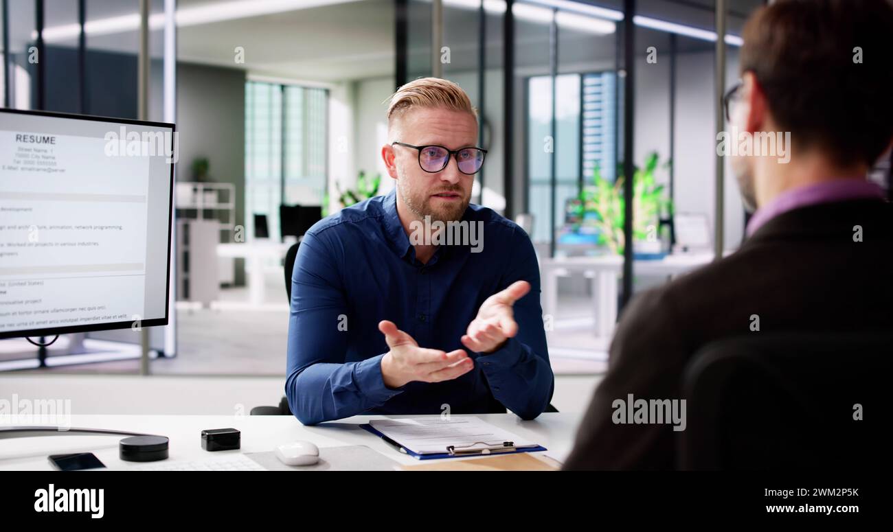 Disciplinary Meeting Or Interview Fail In Office Stock Photo - Alamy