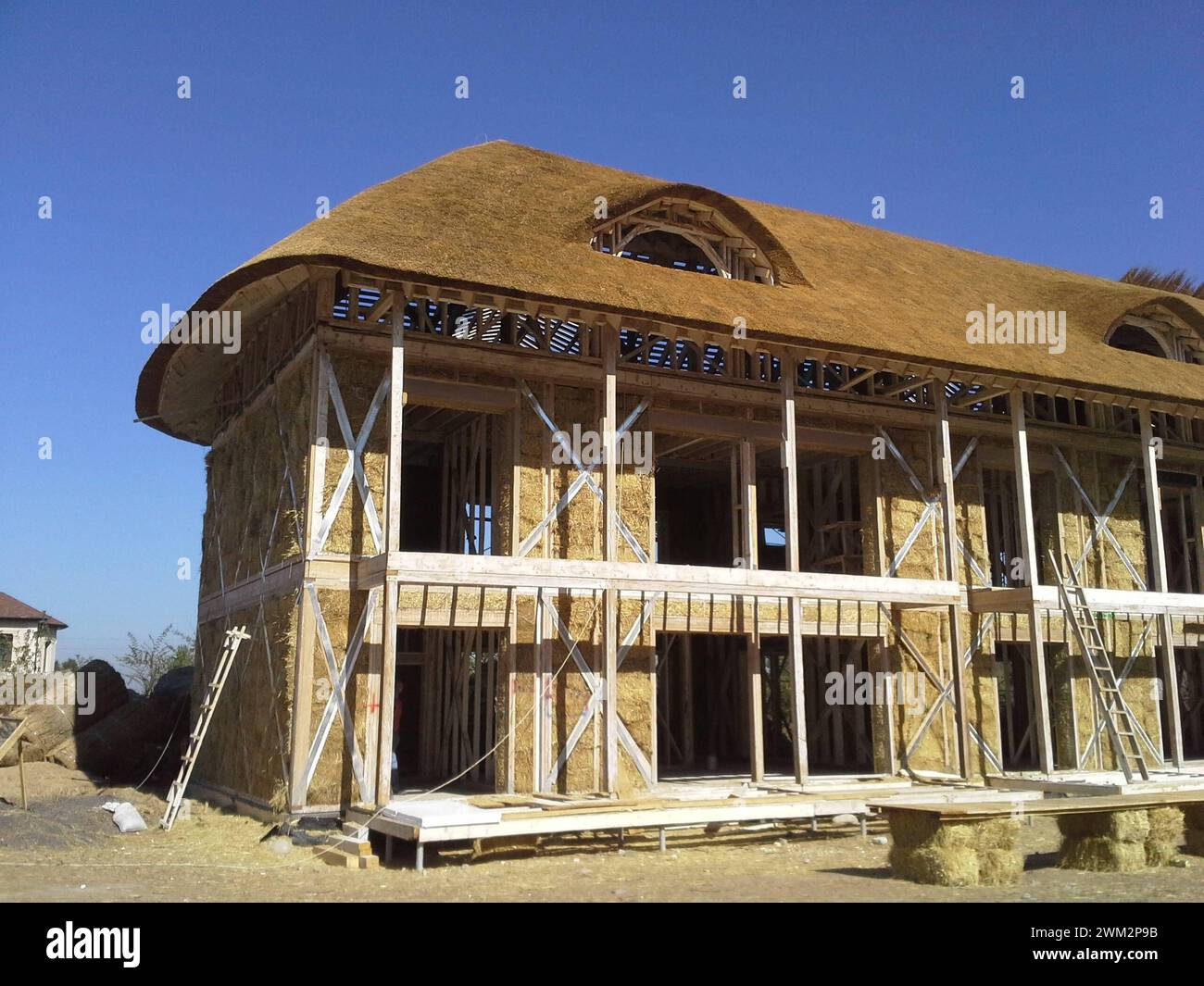 wooden housing estate or residential area, building architecture with ...