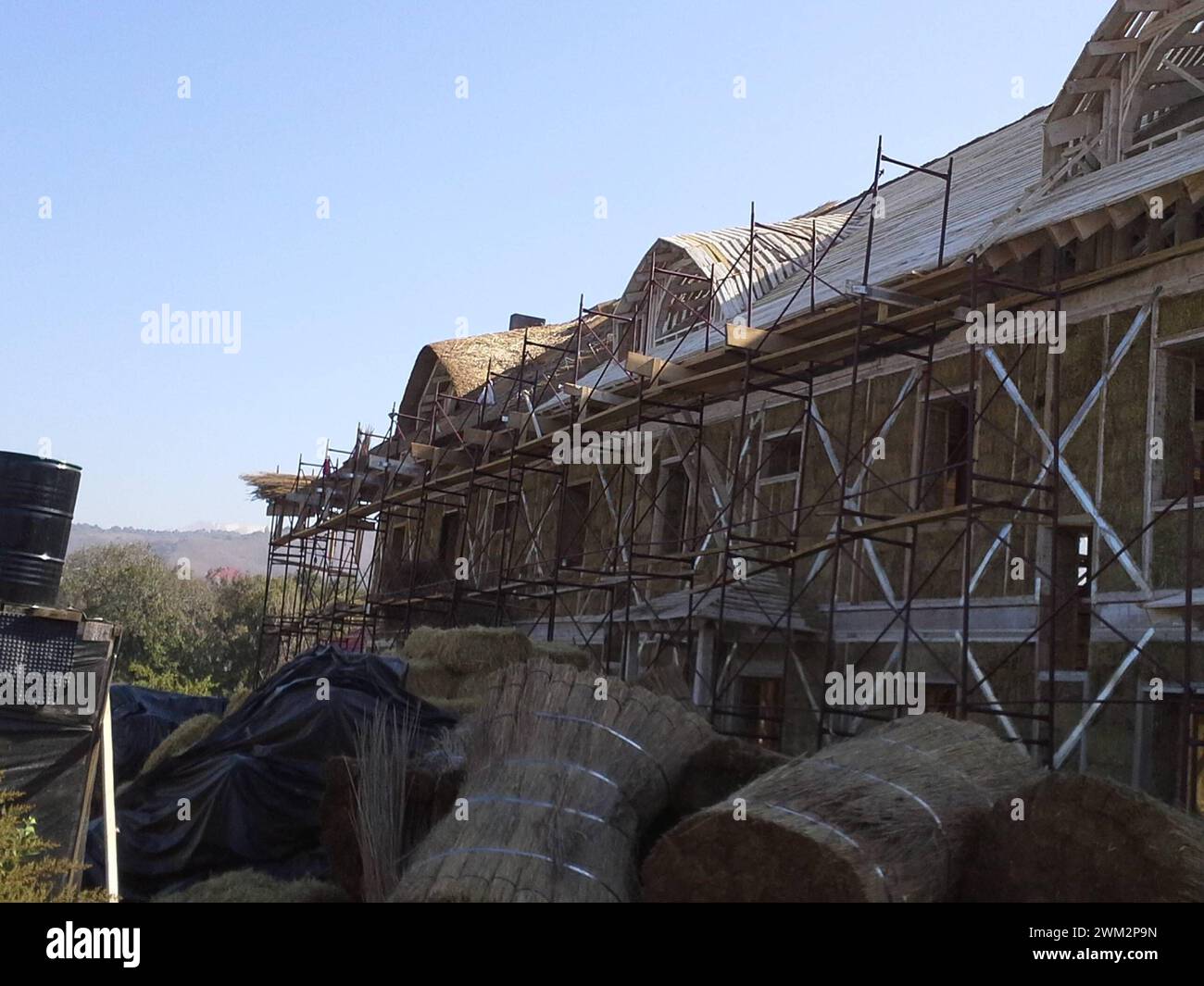 wooden housing estate or residential area, building architecture with ...