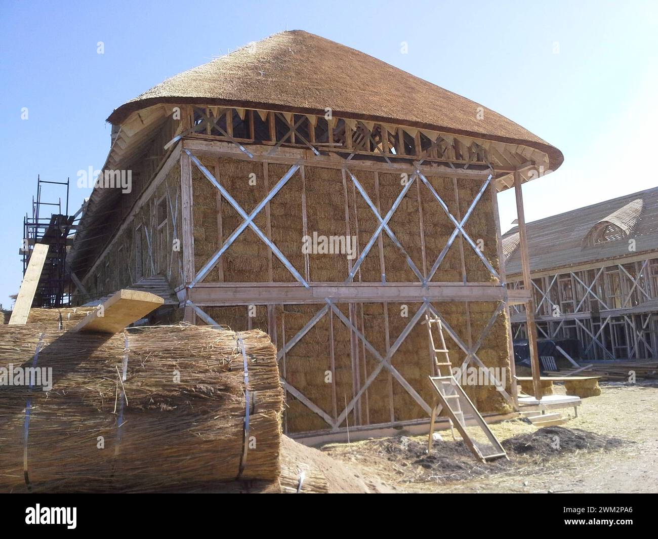 wooden housing estate or residential area, building architecture with ...