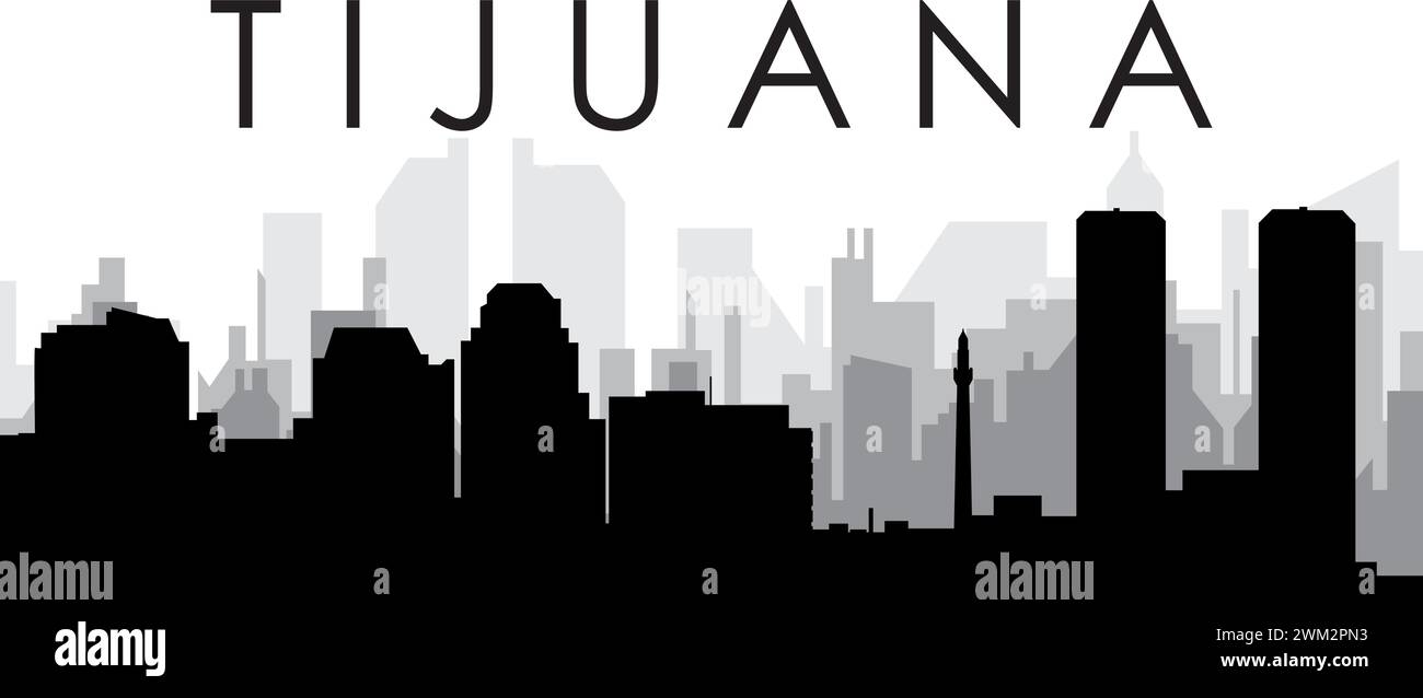 Cityscape skyline panorama of the TIJUANA, MEXICO Stock Vector Image ...