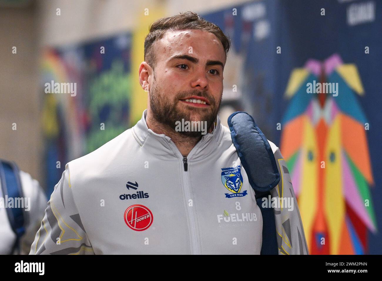 James Harrison of Warrington Wolves arrives ahead of the Betfred Super ...