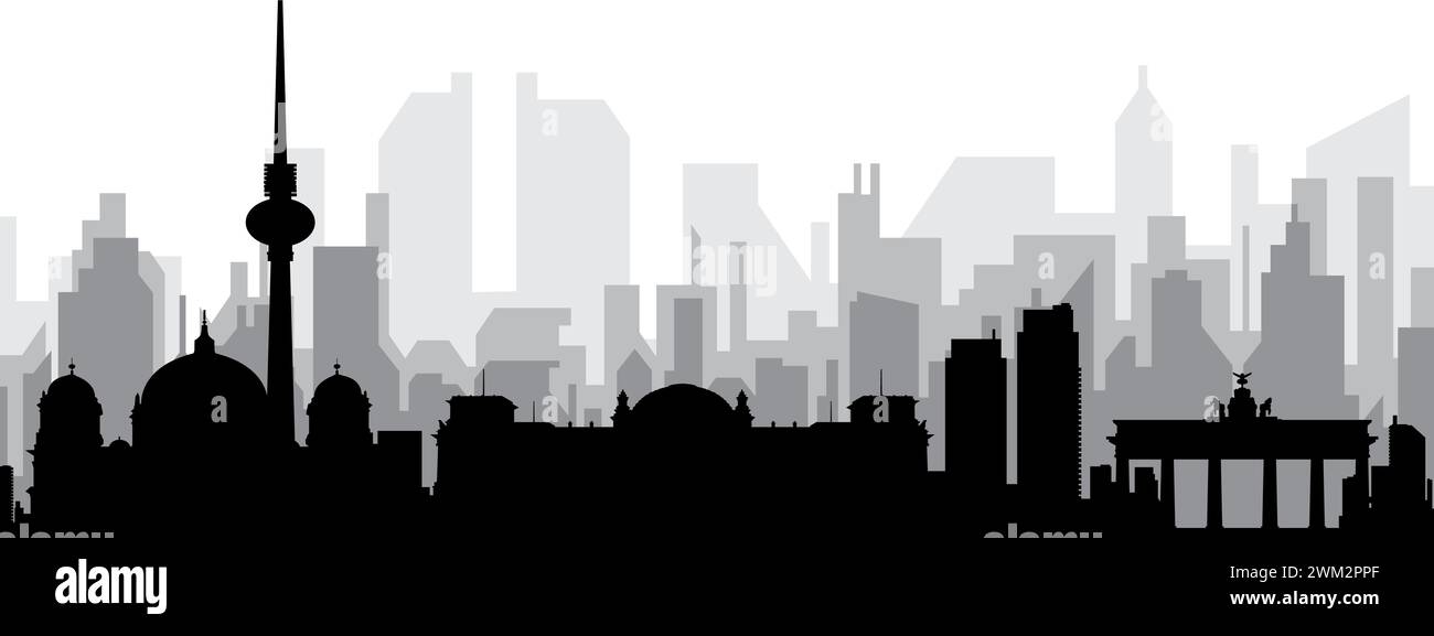 Cityscape skyline panorama of the BERLIN, GERMANY Stock Vector Image ...