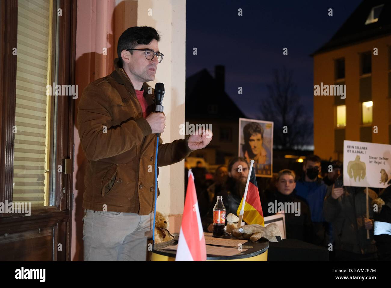 Chemnitz, Germany. 23rd Feb, 2024. Martin Sellner, right-wing activist ...
