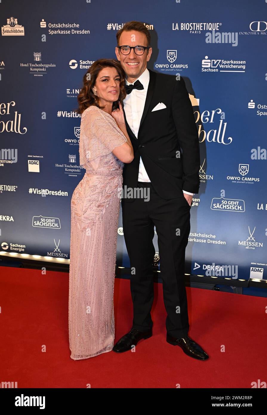 Dresden, Germany. 23rd Feb, 2024. Peter Imhof, presenter, and Ana ...
