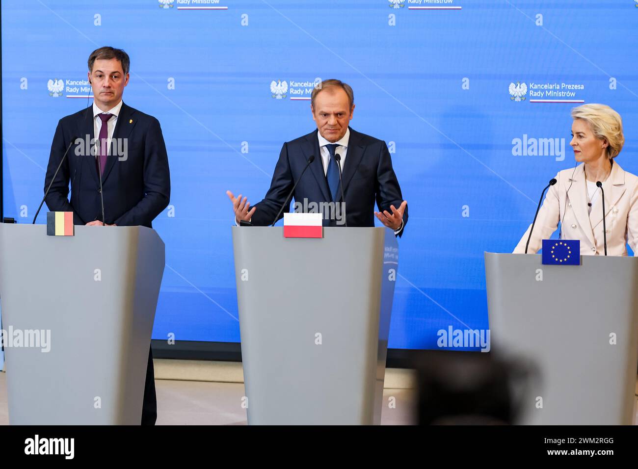 Warsaw, Poland, February 23, 2024. Polish Prime Minister Donald Tusk ...