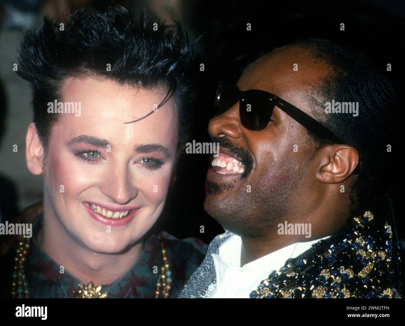 Boy George and Stevie Wonder 1985 Photo By John Barrett/PHOTOlink ...