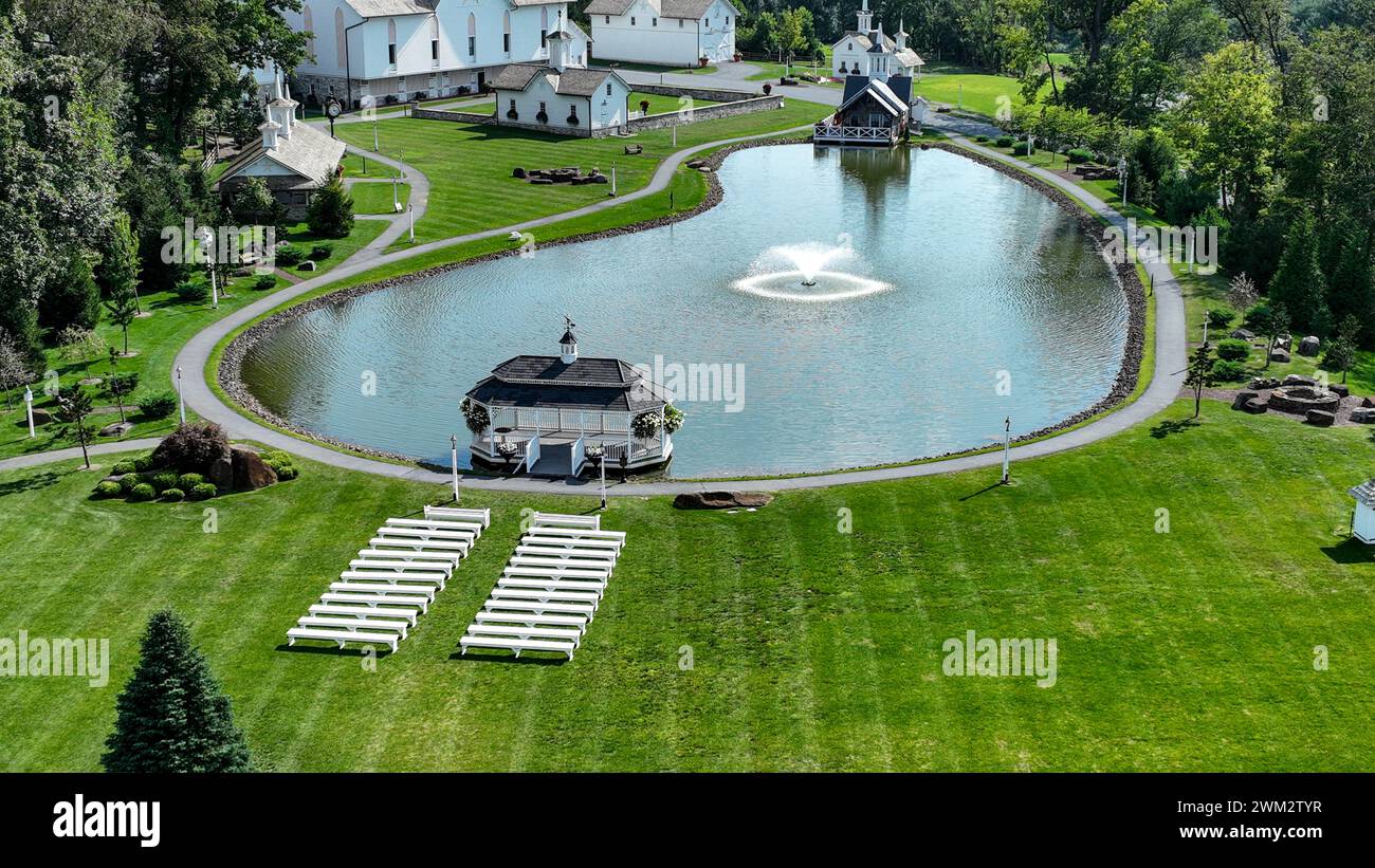Aerial View Showcasing A Cluster Of Traditional White Orthodox Churches ...