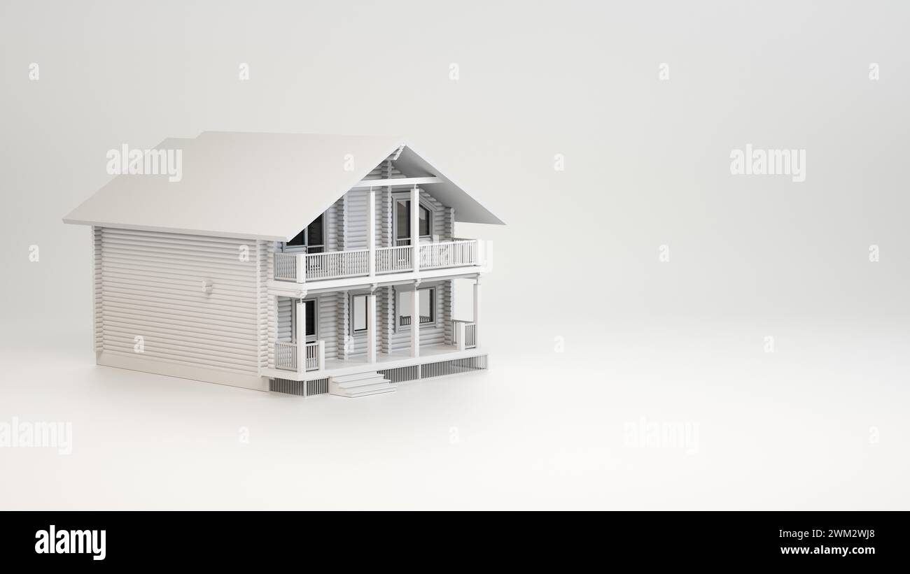 House on white studio background. Buying new home for big family ...