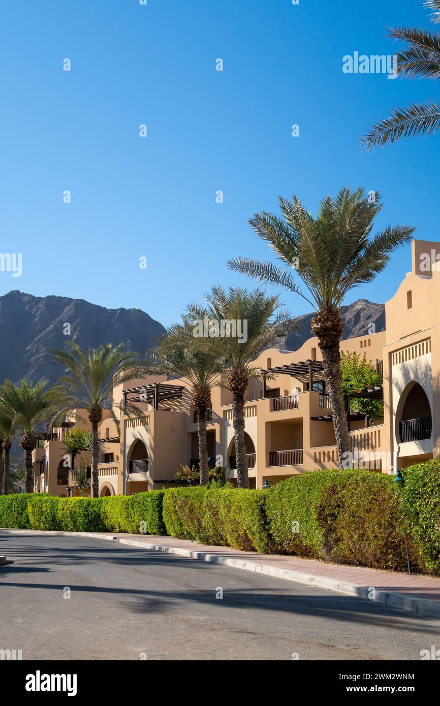 Row of arabic style modern townhouses, residential architecture with ...