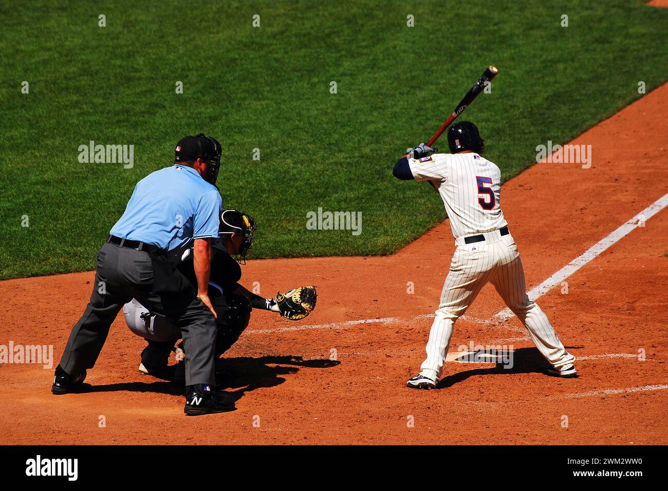 A batter takes his stance during game day action Stock Photo - Alamy