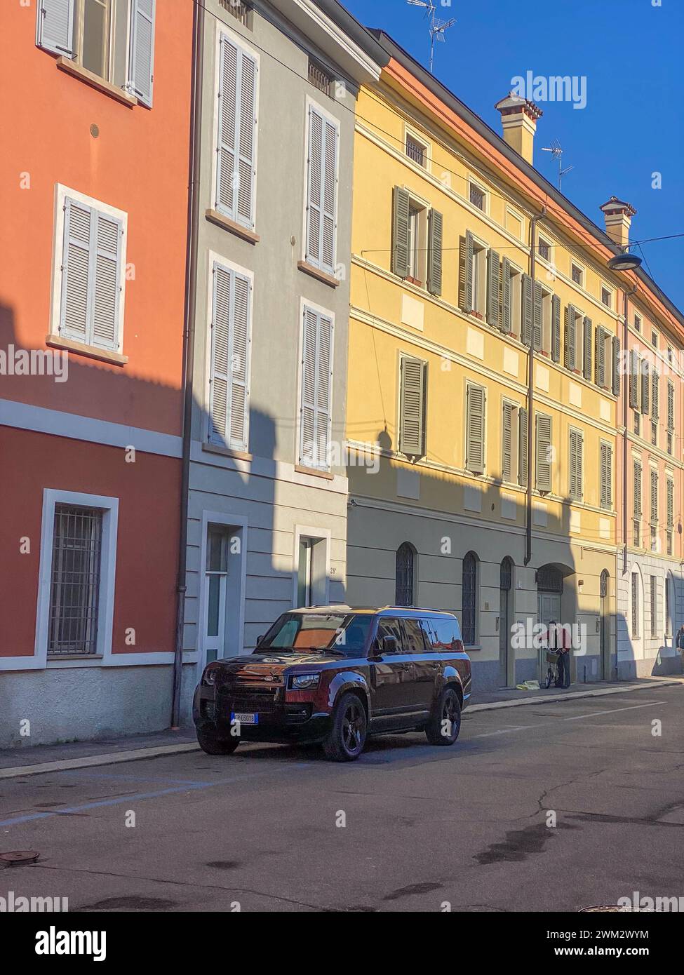 Cremona, Italy - February 15th 2024 Land Rover Defender 130 SE Sedona ...