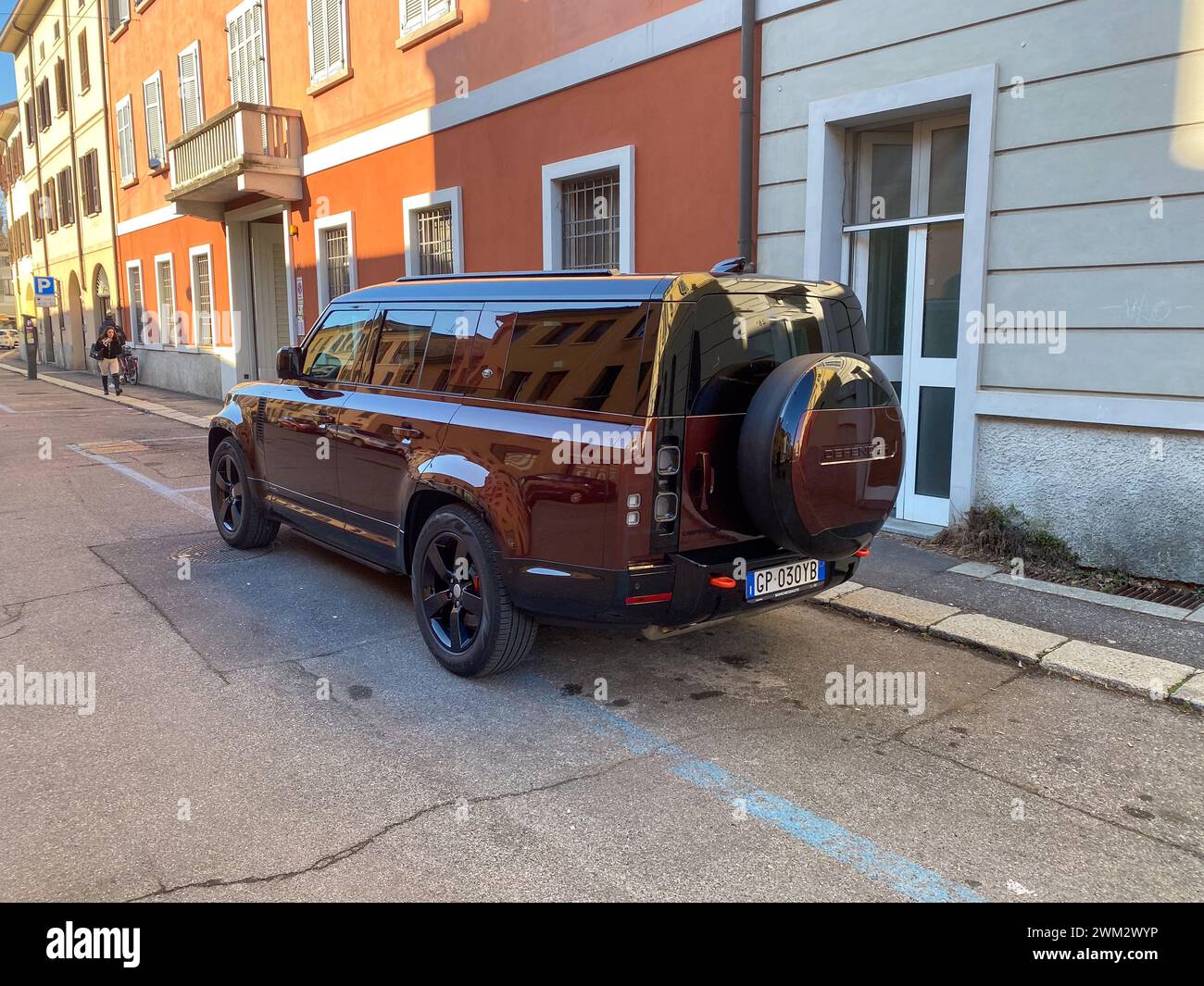 Cremona, Italy - February 15th 2024 Land Rover Defender 130 SE Sedona ...