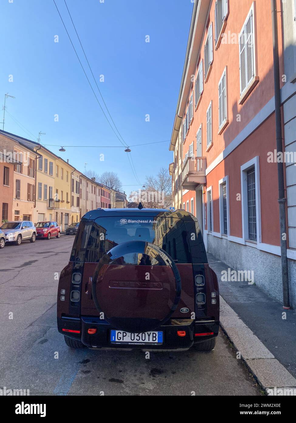 Cremona, Italy - February 15th 2024 Land Rover Defender 130 SE Sedona ...