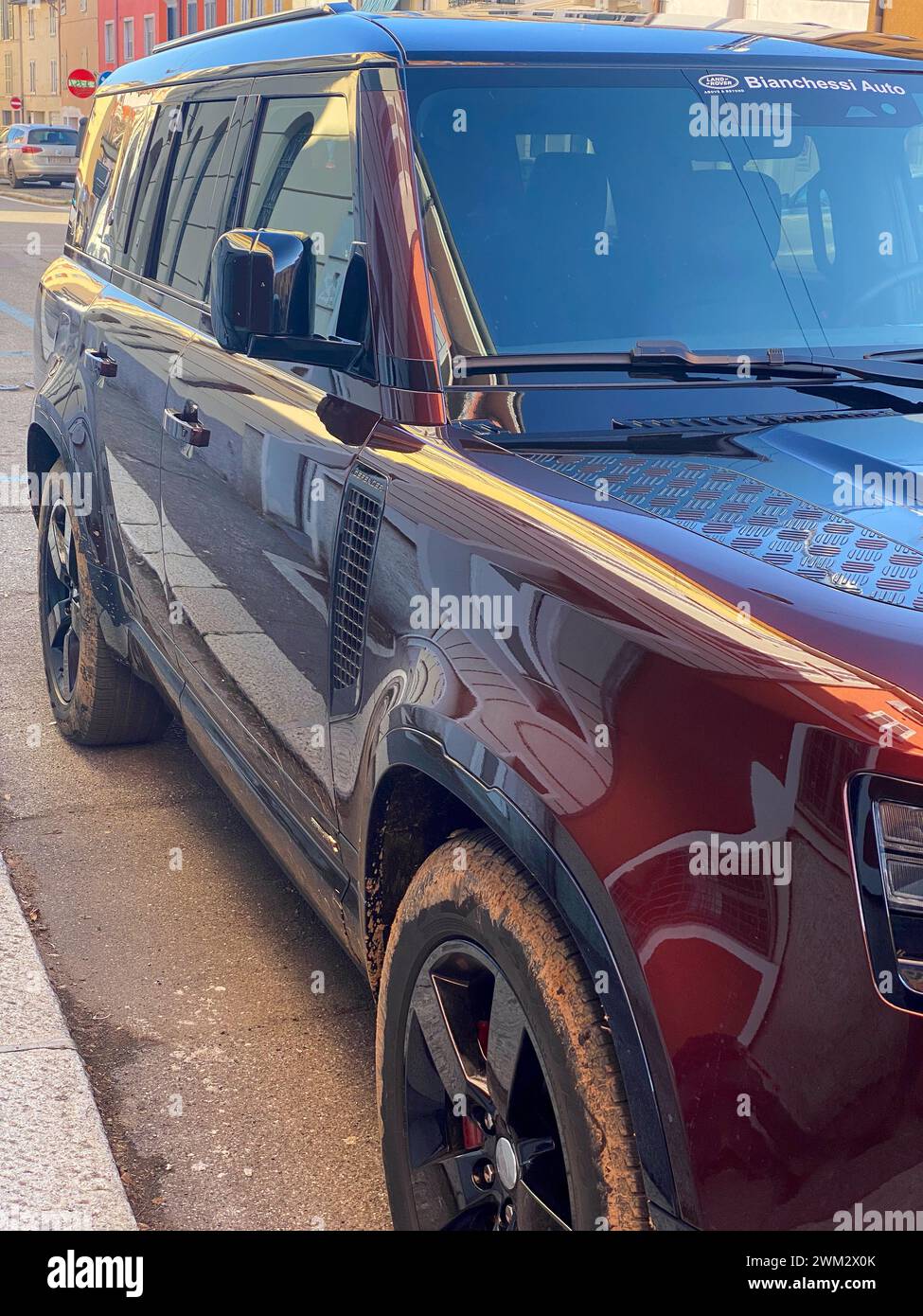 Cremona, Italy - February 15th 2024 Land Rover Defender 130 SE Sedona ...