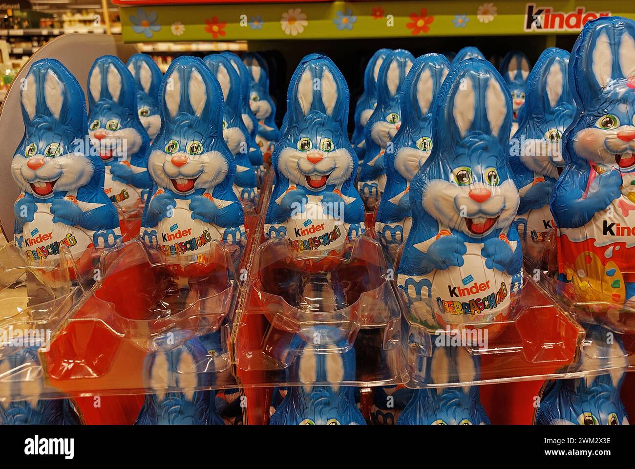 Kinder easter chocolate rabbits in a supermarket Stock Photo - Alamy