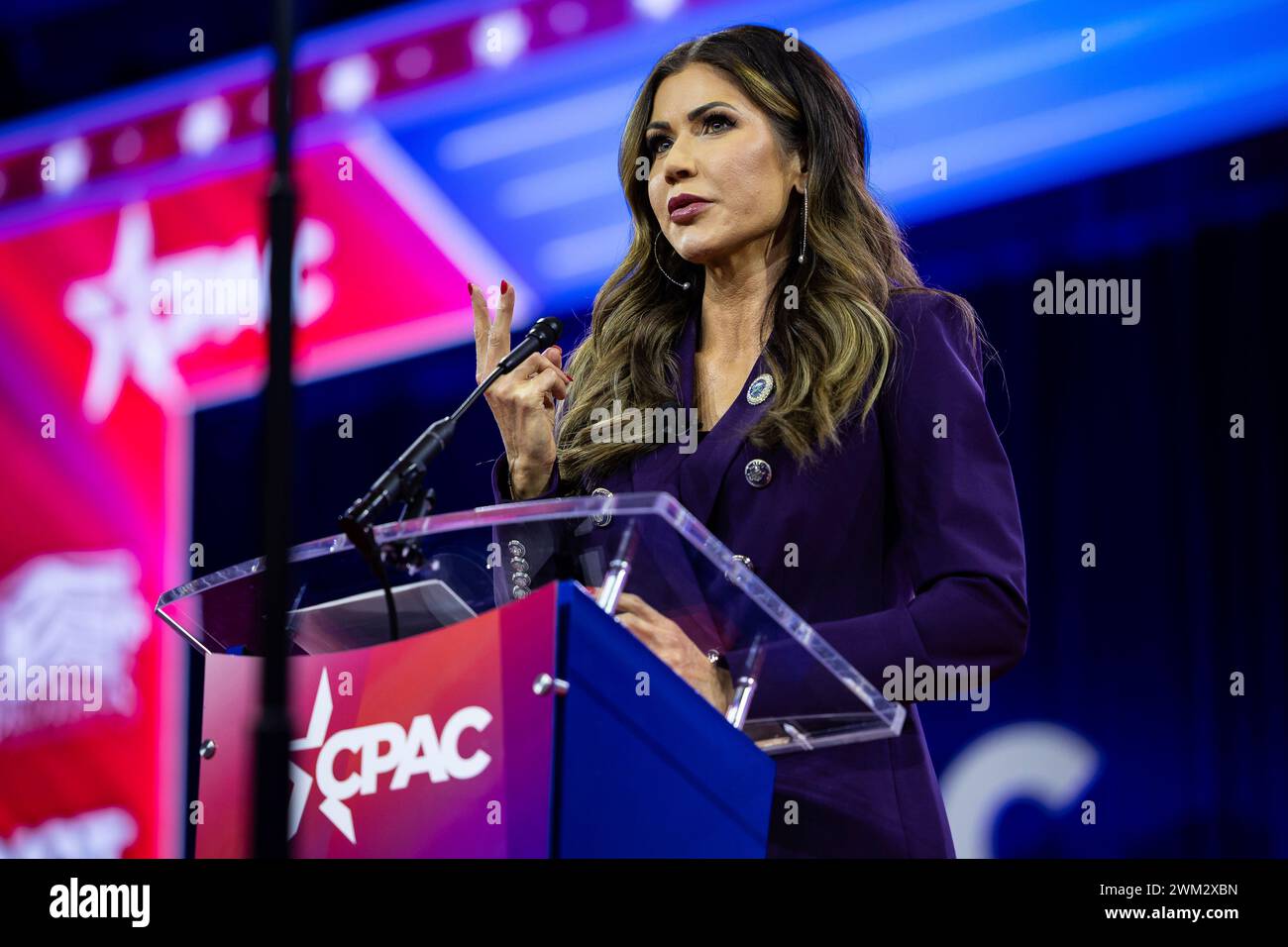 South Dakota Gov. Kristi Noem delivers remarks during the Conservative ...
