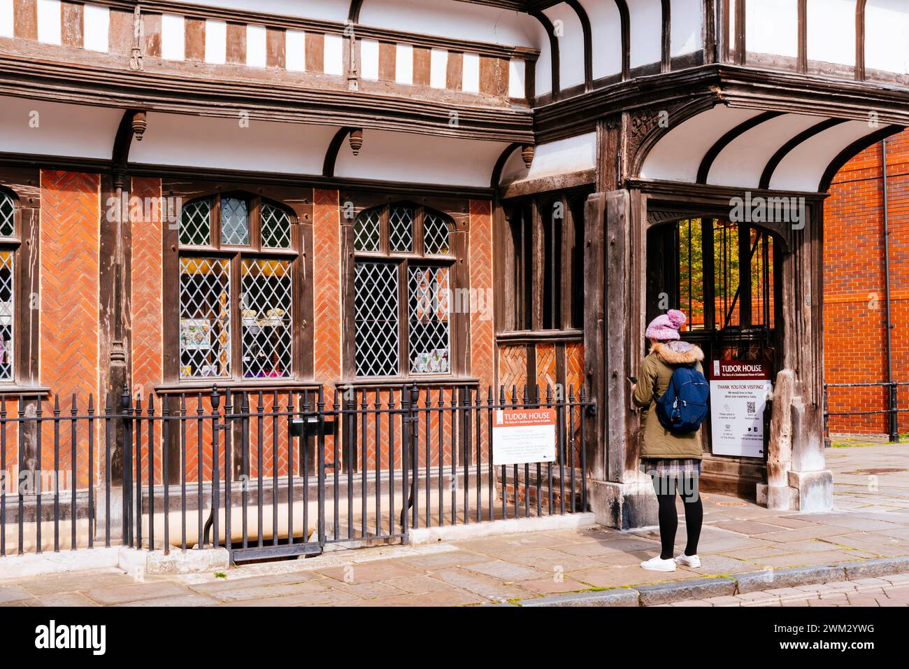 Detail. Southampton Tudor House. The timber-framed building was built ...