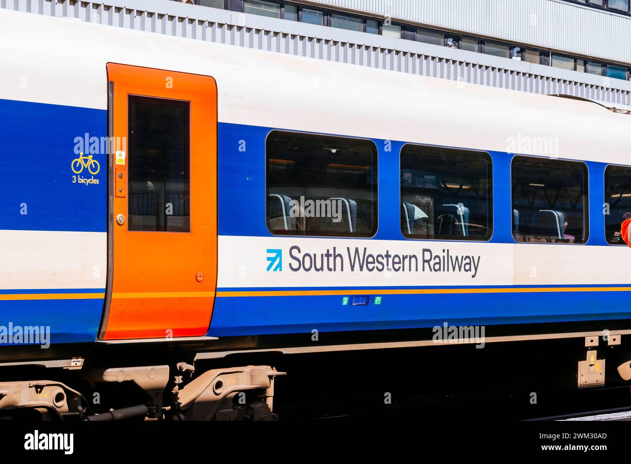 South Western Railway train. Southampton Central railway station is a ...