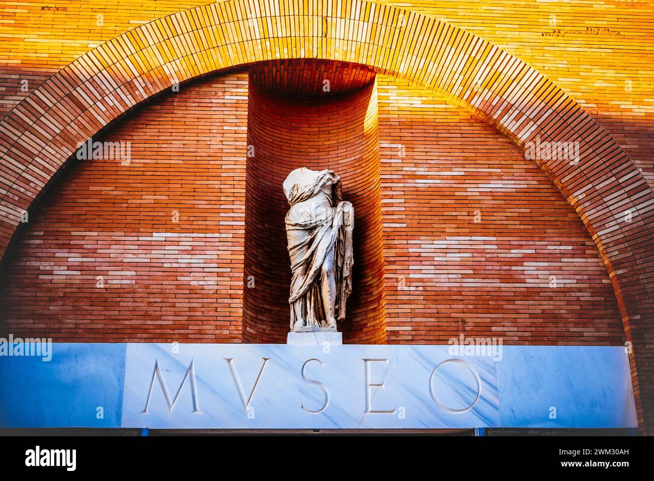 Detail of the main facade. The Mérida National Museum of Roman Art ...
