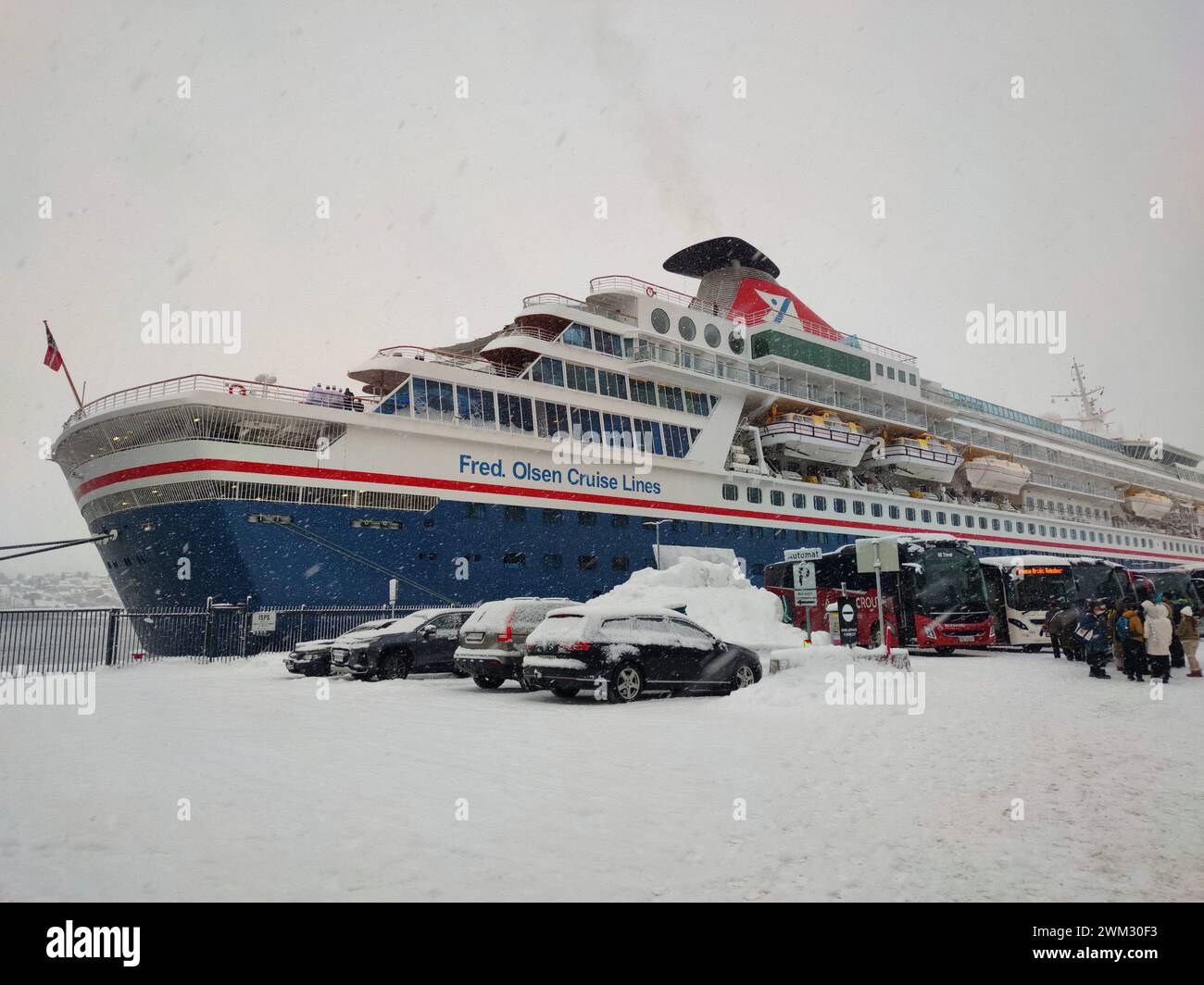 Docked cruise ship of company Fred. Olsen Cruise Lines in Tromsø ...