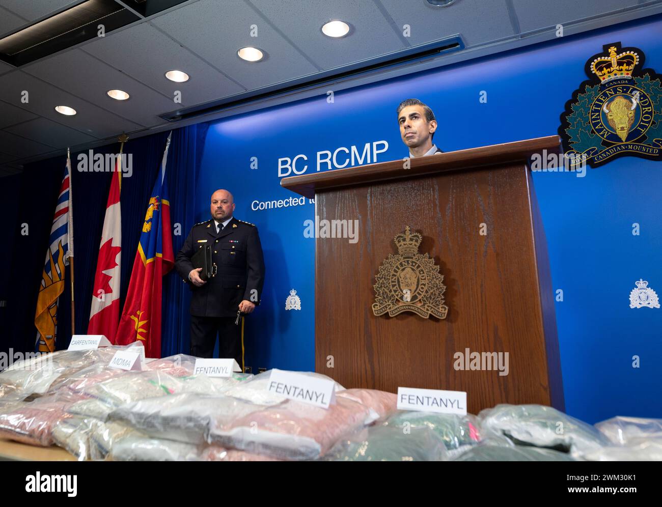 Surrey, Canada. 23rd Feb, 2024. Chief Superintendent David Teboul, left ...